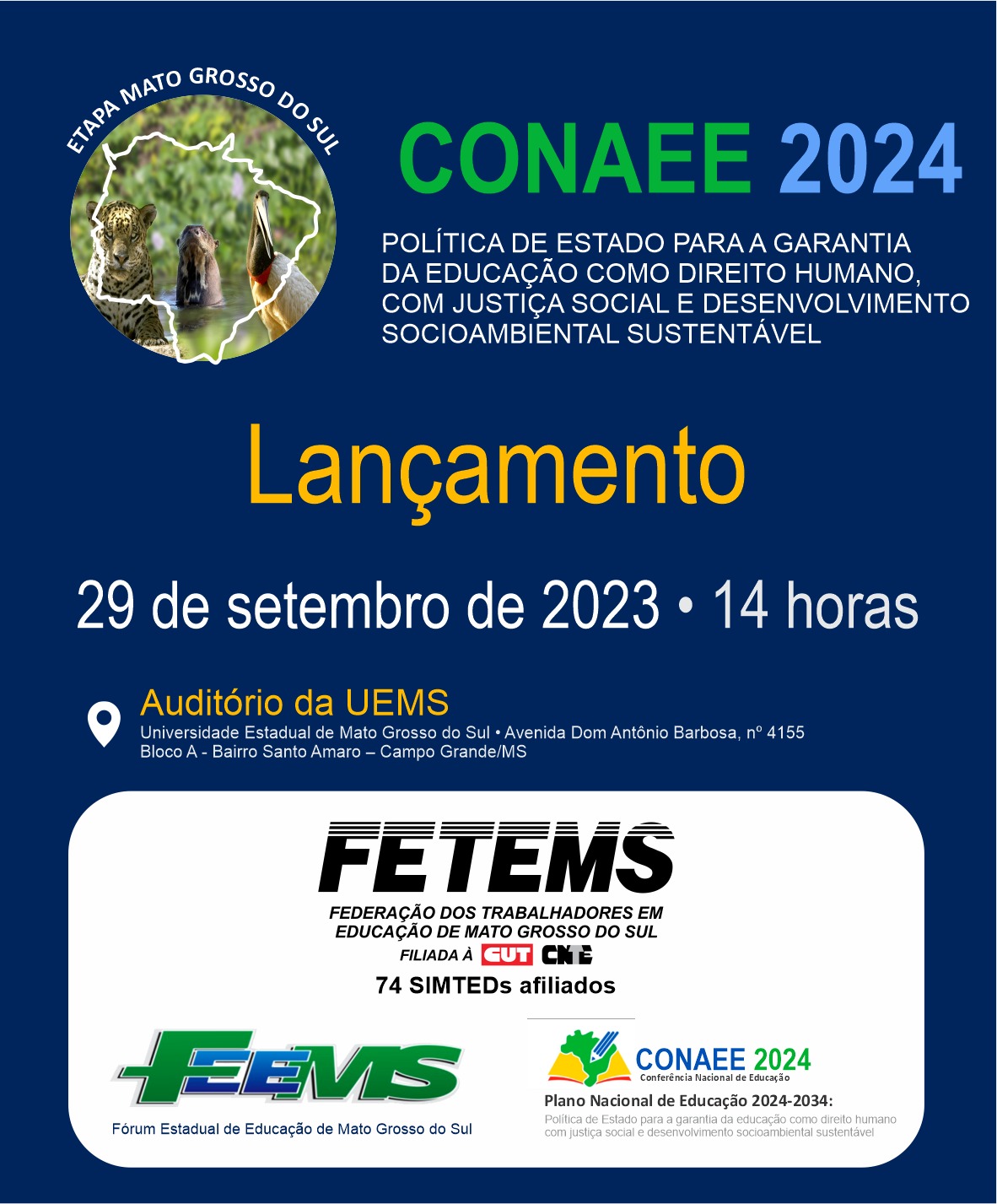 Lançamento da CONAE 2024 – Etapa MS será dia 29 de setembro - O Estado ...